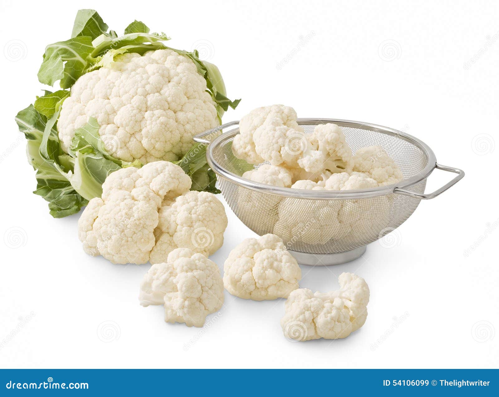 Isolated Cauliflower with Parts Stock Image - Image of background ...