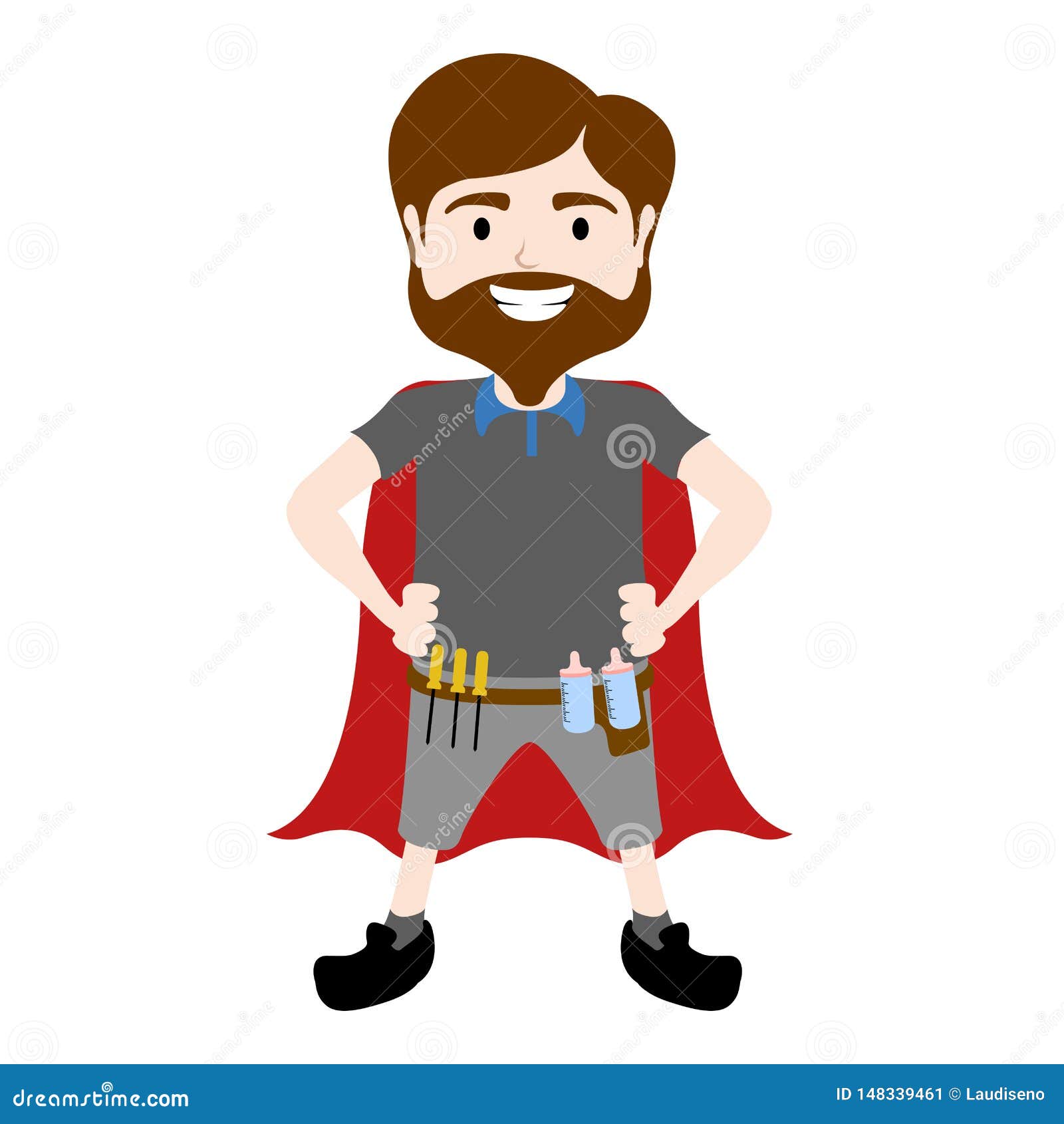 Isolated Character of a Super Dad Stock Vector - Illustration of person ...