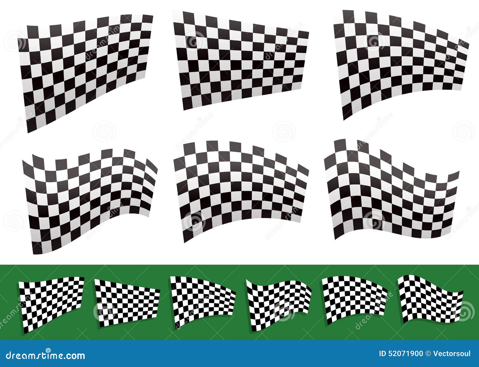 Isolated Checkered Flags with Different Distortions Stock Vector ...