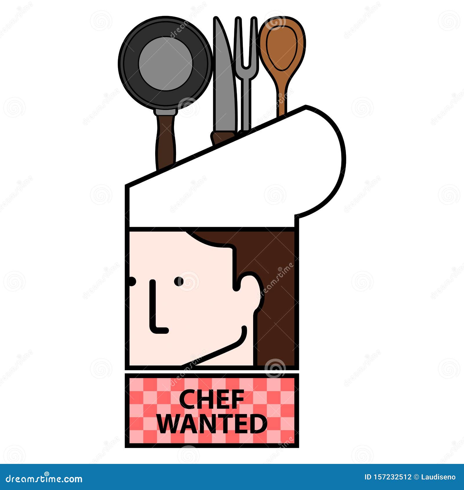 Chef wanted avatar image stock vector. Illustration of employment ...