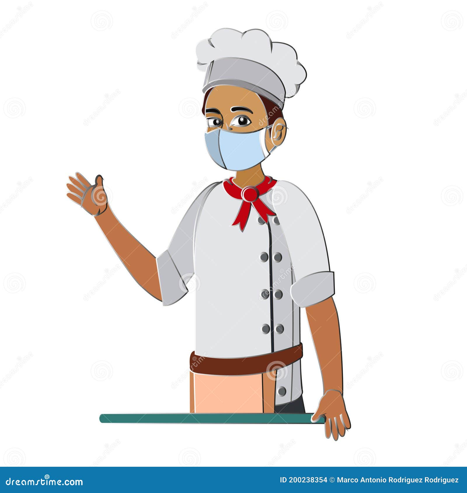 Isolated Chef Wearing a Face Mask Stock Vector - Illustration of ...