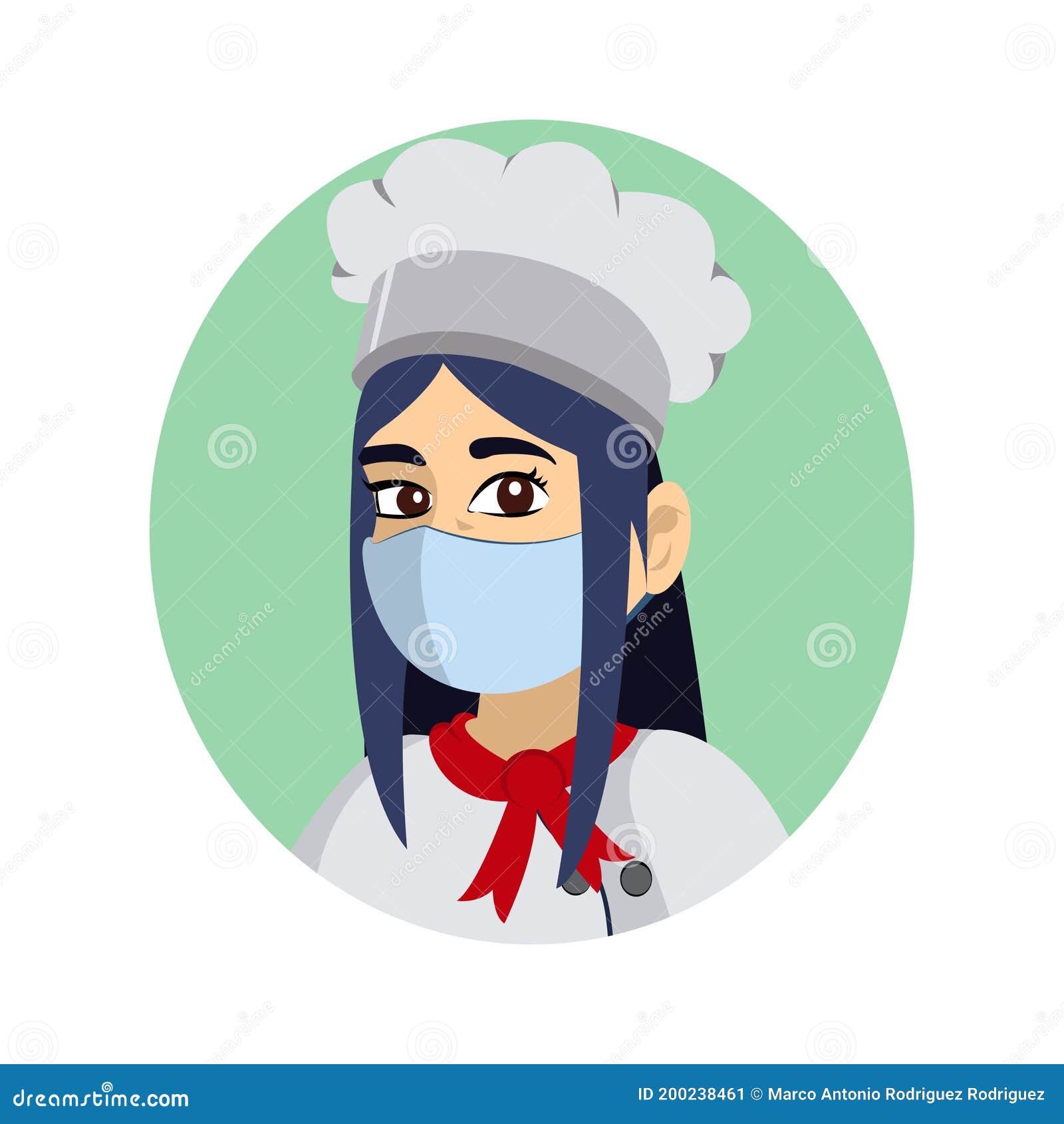 Isolated Chef Wearing a Face Mask Stock Vector - Illustration of face ...