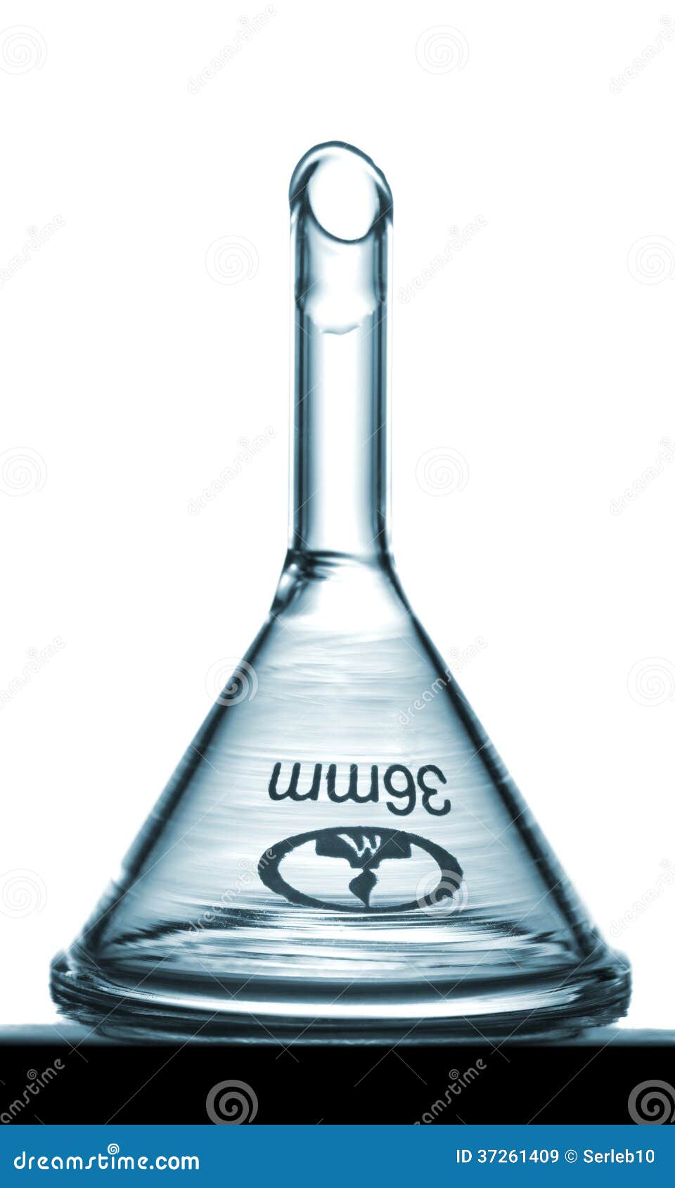 Isolated Chemical Funnel on Table Stock Image - Image of colour, blue ...