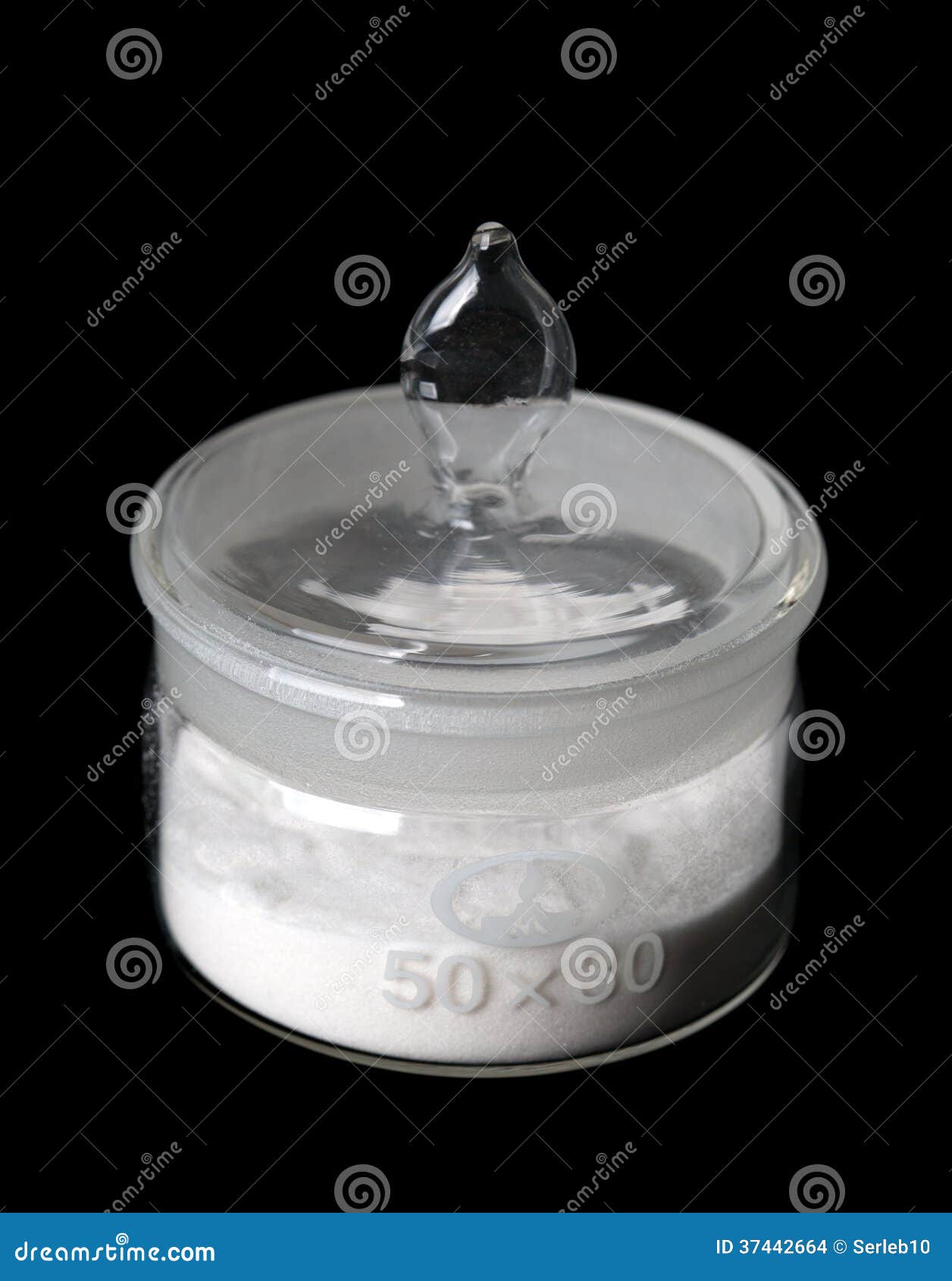Isolated Chemical Sample Bottle with White Powder on Table Stock Photo ...