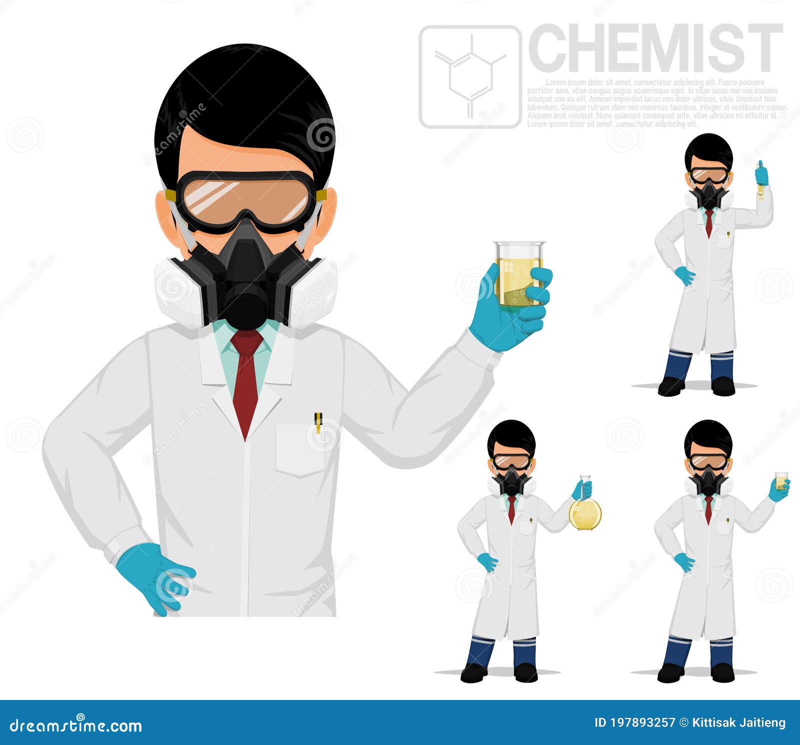 Isolated Chemist on White Background Stock Vector - Illustration of ...