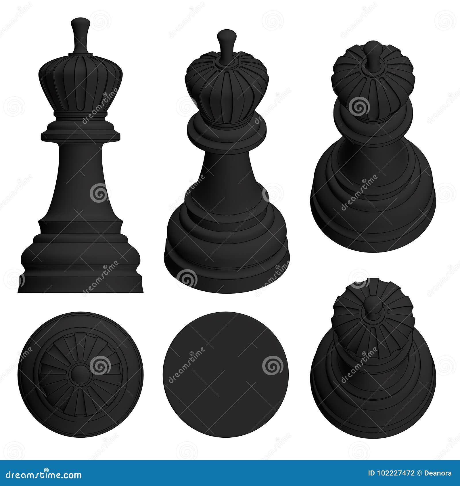 Isolated Chess Piece 3d Illustration Stock Illustration - Illustration ...