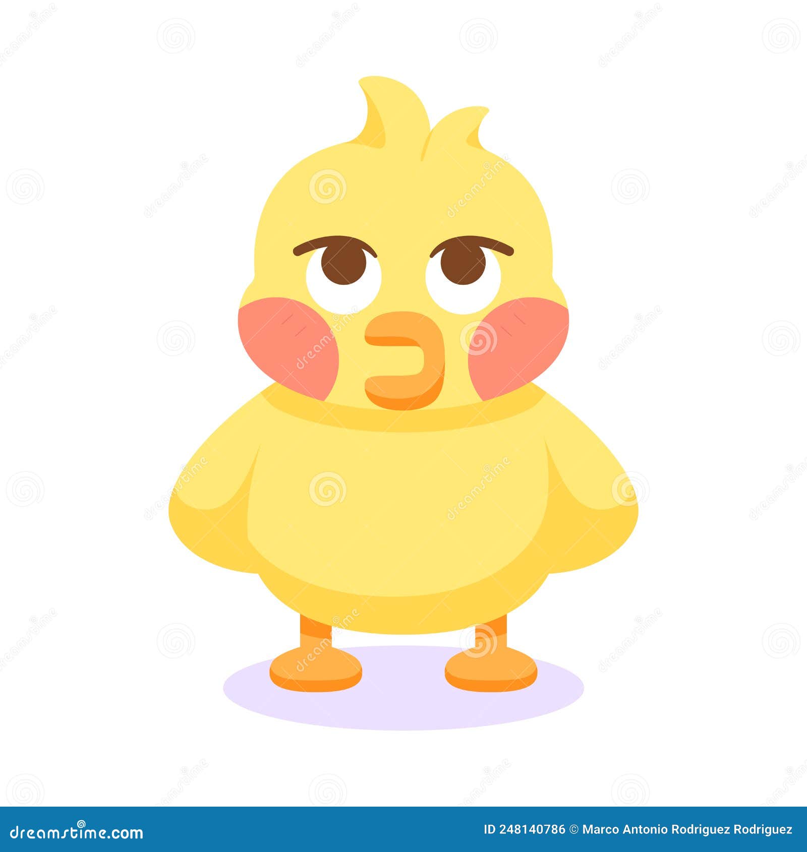 Isolated Chick Cartoon Character Doing a Sigh Expression Vector Stock ...