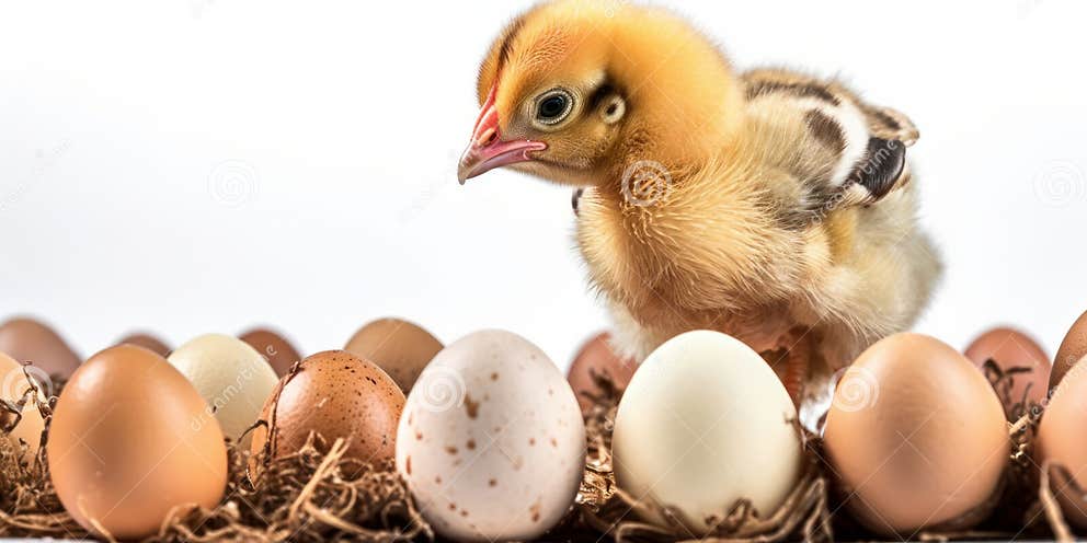 Isolated Chicken or Hen Hatchling with Eggs Stock Illustration ...