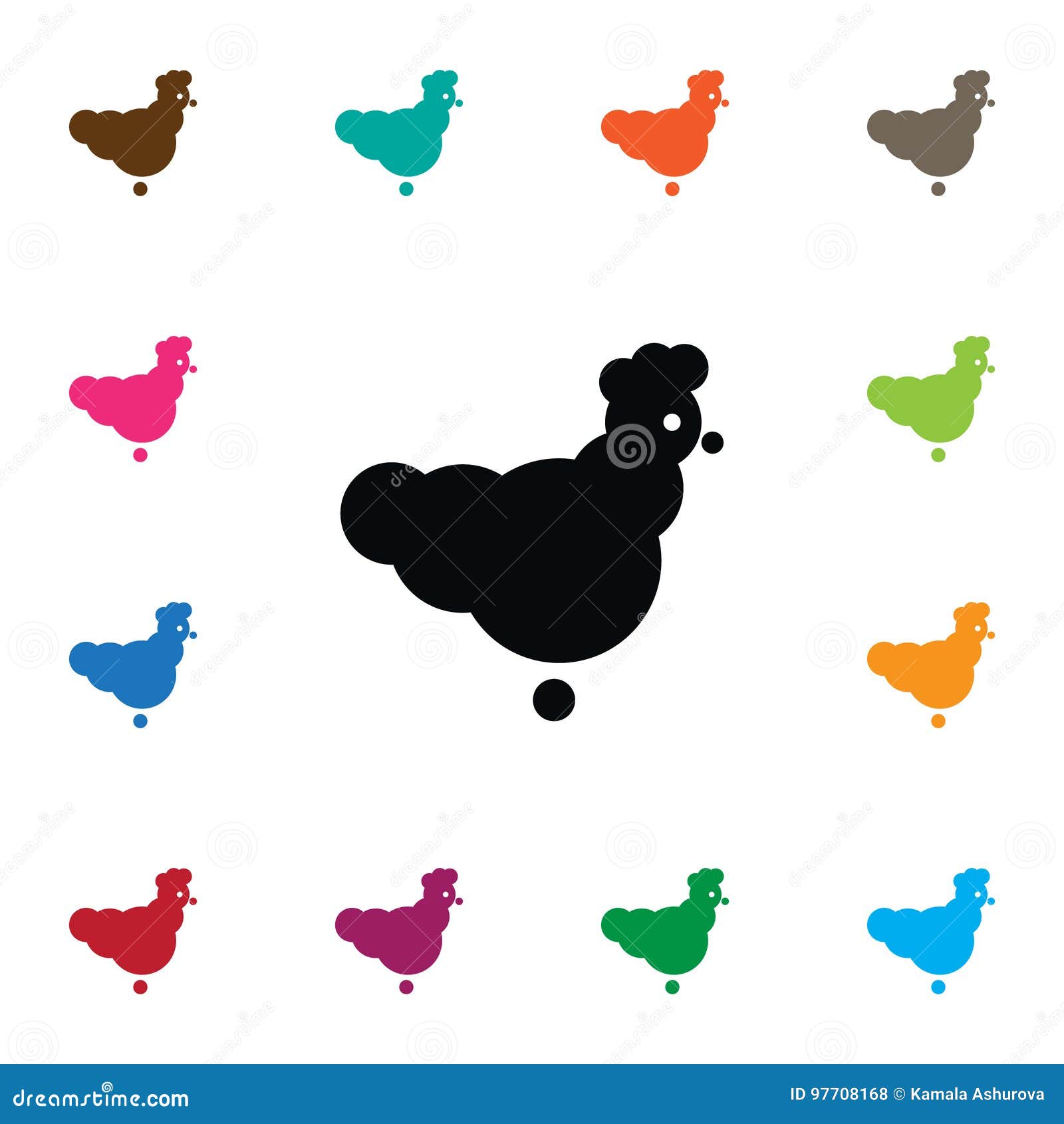 Isolated Chicken Icon. Bantam Vector Element Can Be Used for Chicken ...