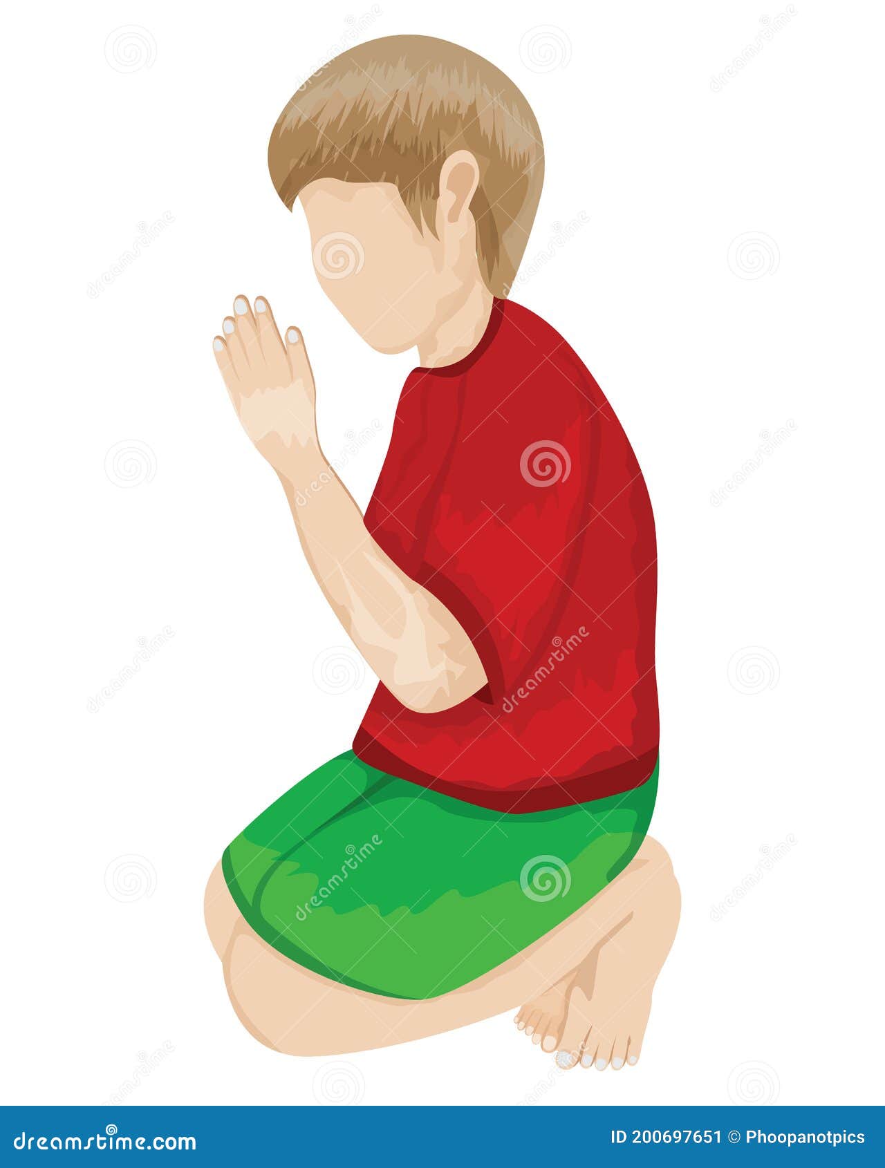 Isolated Child Pay Respect Vector Stock Vector - Illustration of hold ...