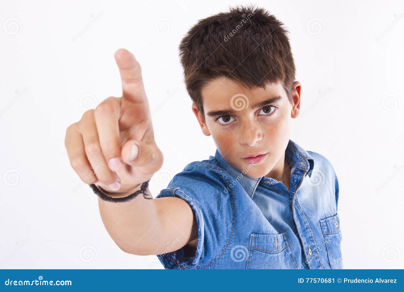 Isolated child pointing stock image. Image of portrait - 77570681