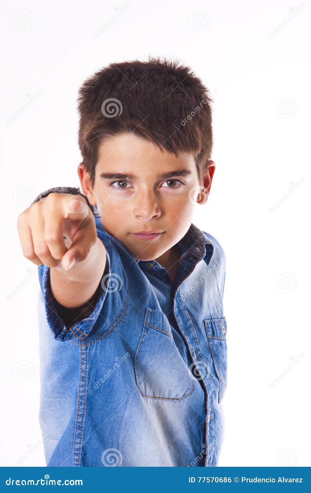 Isolated child pointing stock photo. Image of notice - 77570686