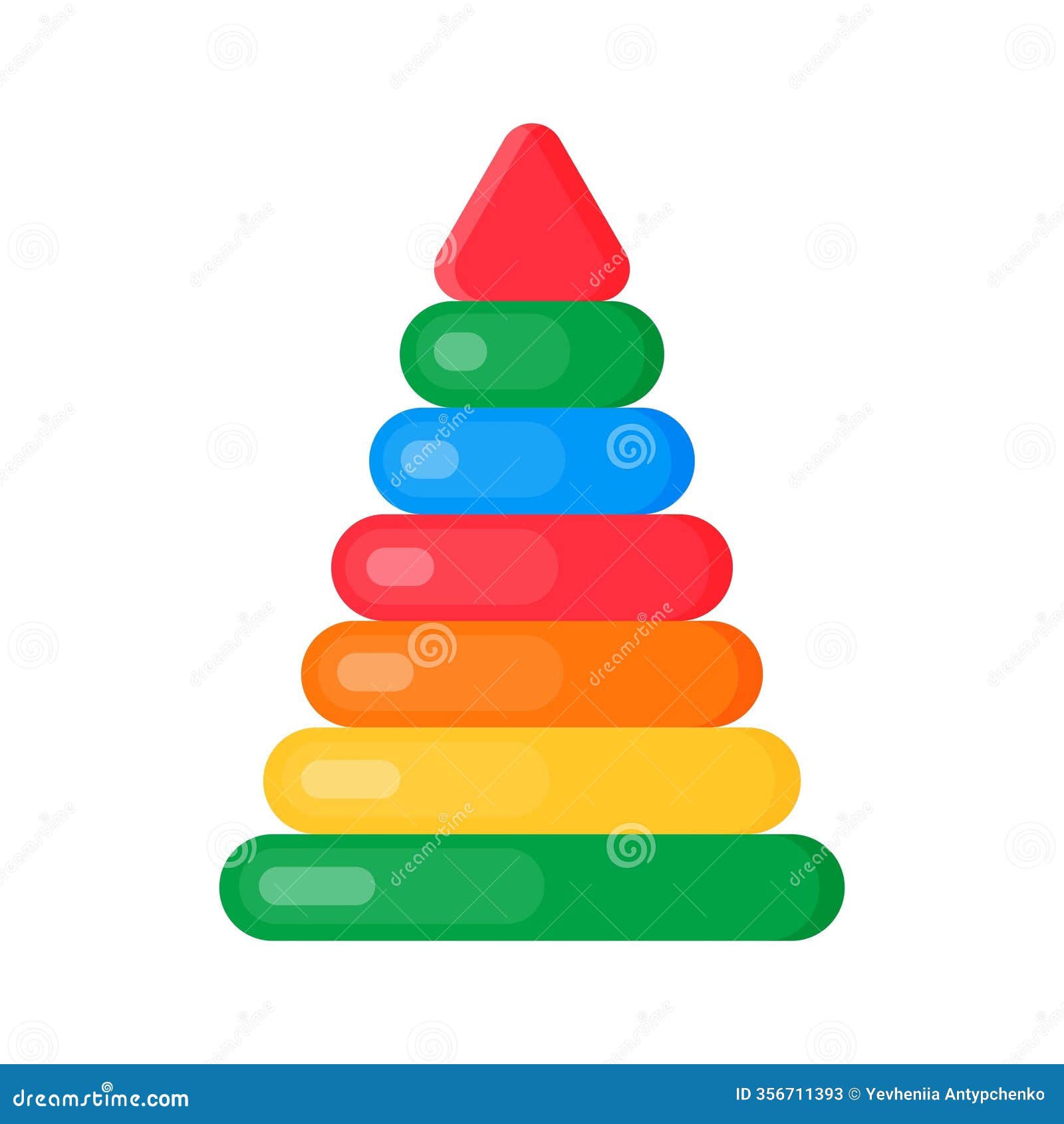 Isolated Children S Multi-colored Pyramid for Baby Development. Stock ...