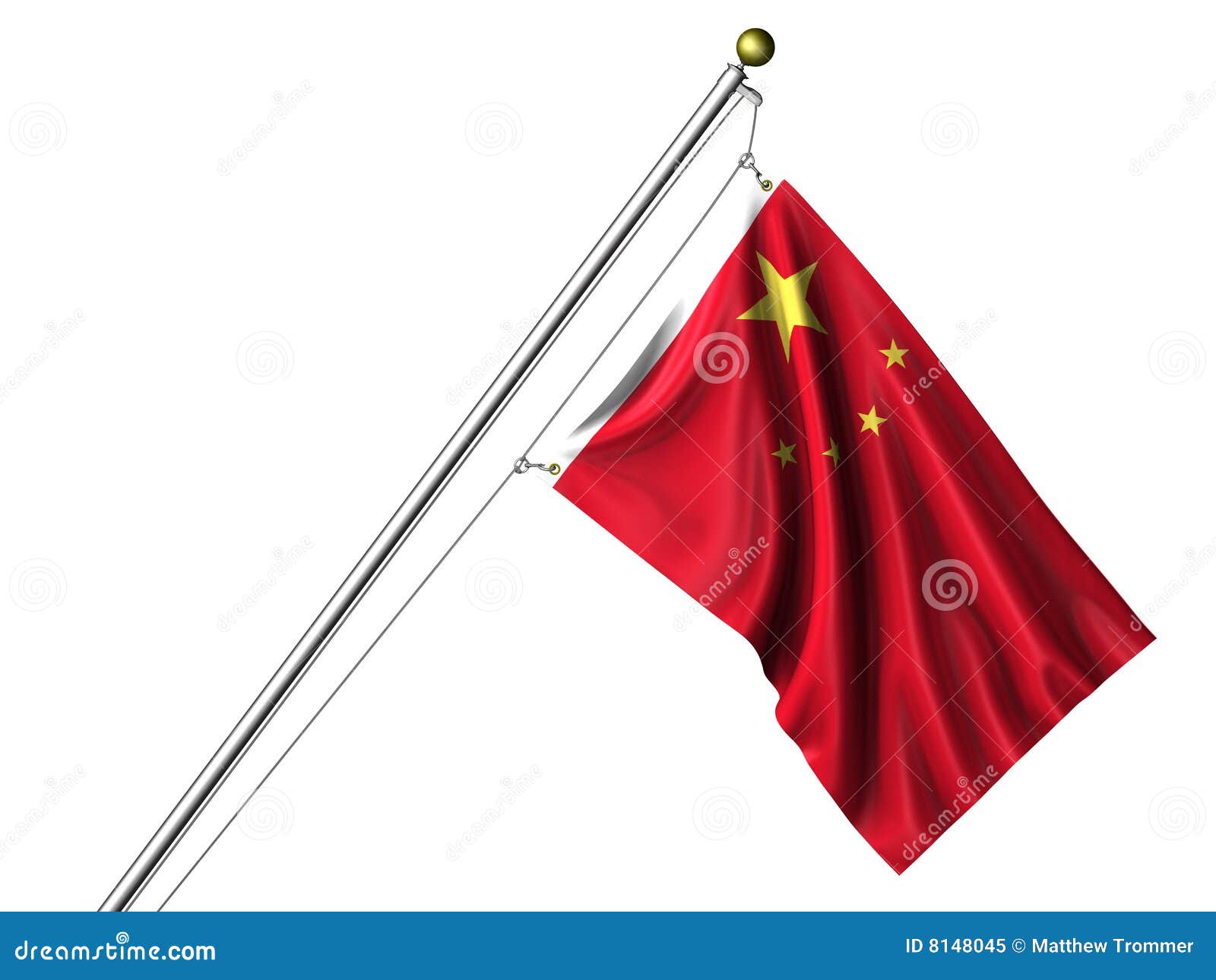 Isolated Chinese Flag stock illustration. Illustration of china - 8148045