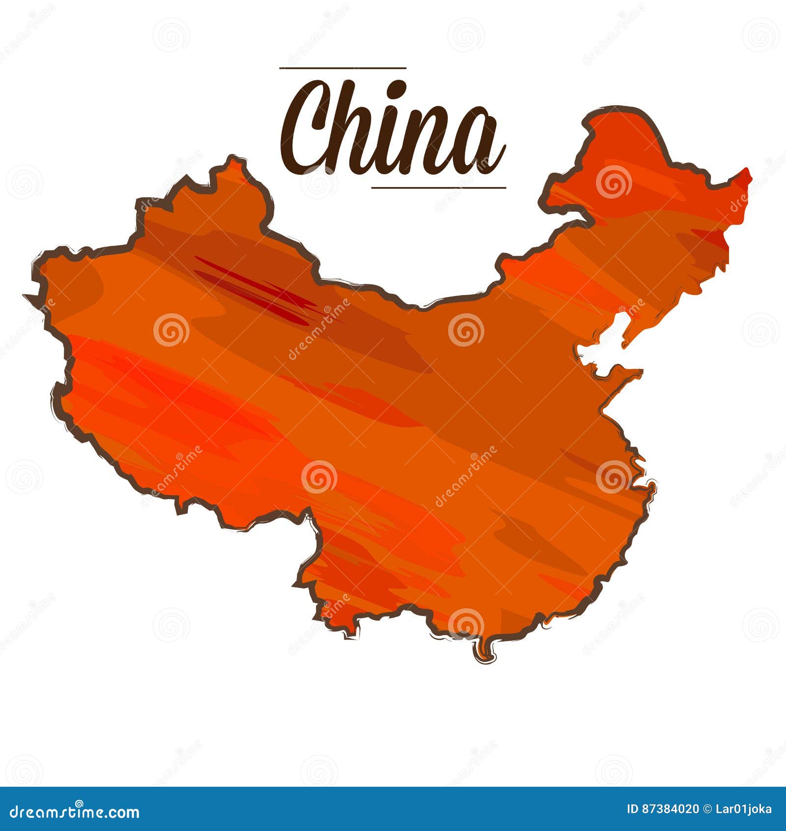 Isolated Chinese map stock vector. Illustration of nation - 87384020
