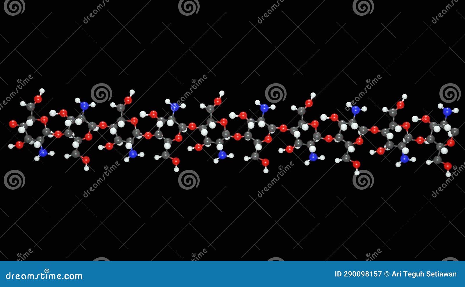 Isolated Chitin Molecule in the Black Background Stock Illustration ...