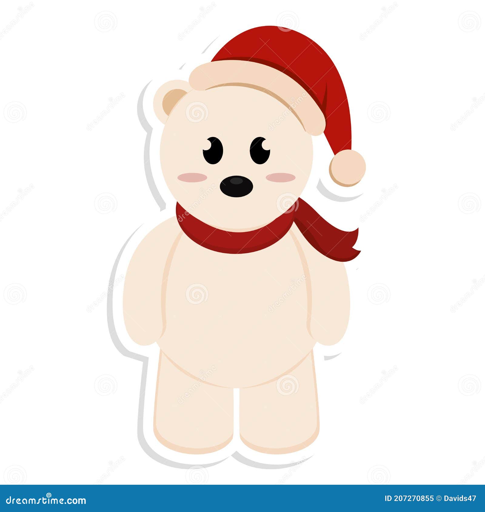 Isolated Christmas Polar Bear Stock Illustration Illustration Of Cute