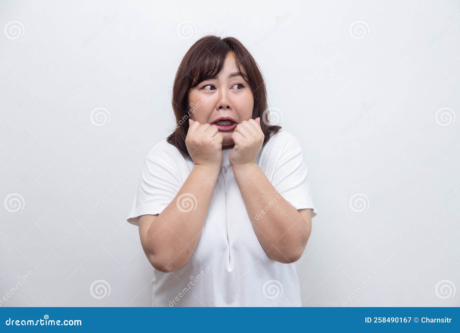 Chubby Asian Woman with Scared Face Stock Image - Image of ghost ...