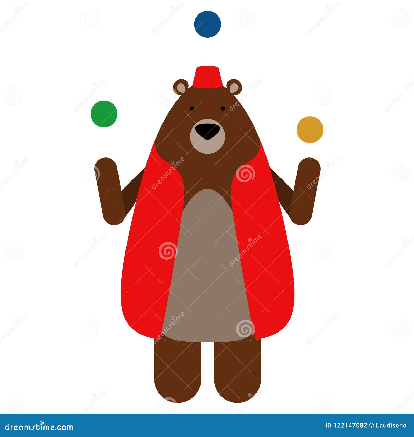 Isolated circus bear stock vector. Illustration of vintage - 122147082
