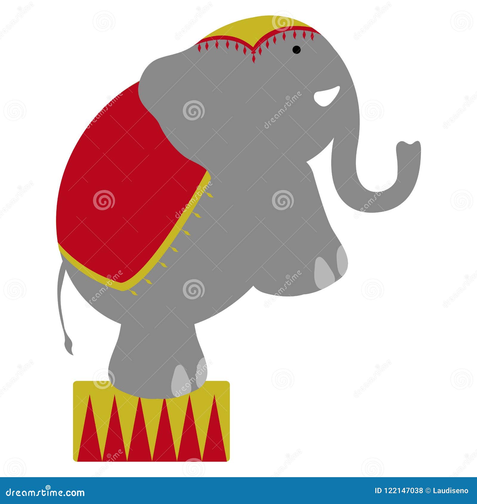 Isolated circus elephant stock vector. Illustration of luck - 122147038
