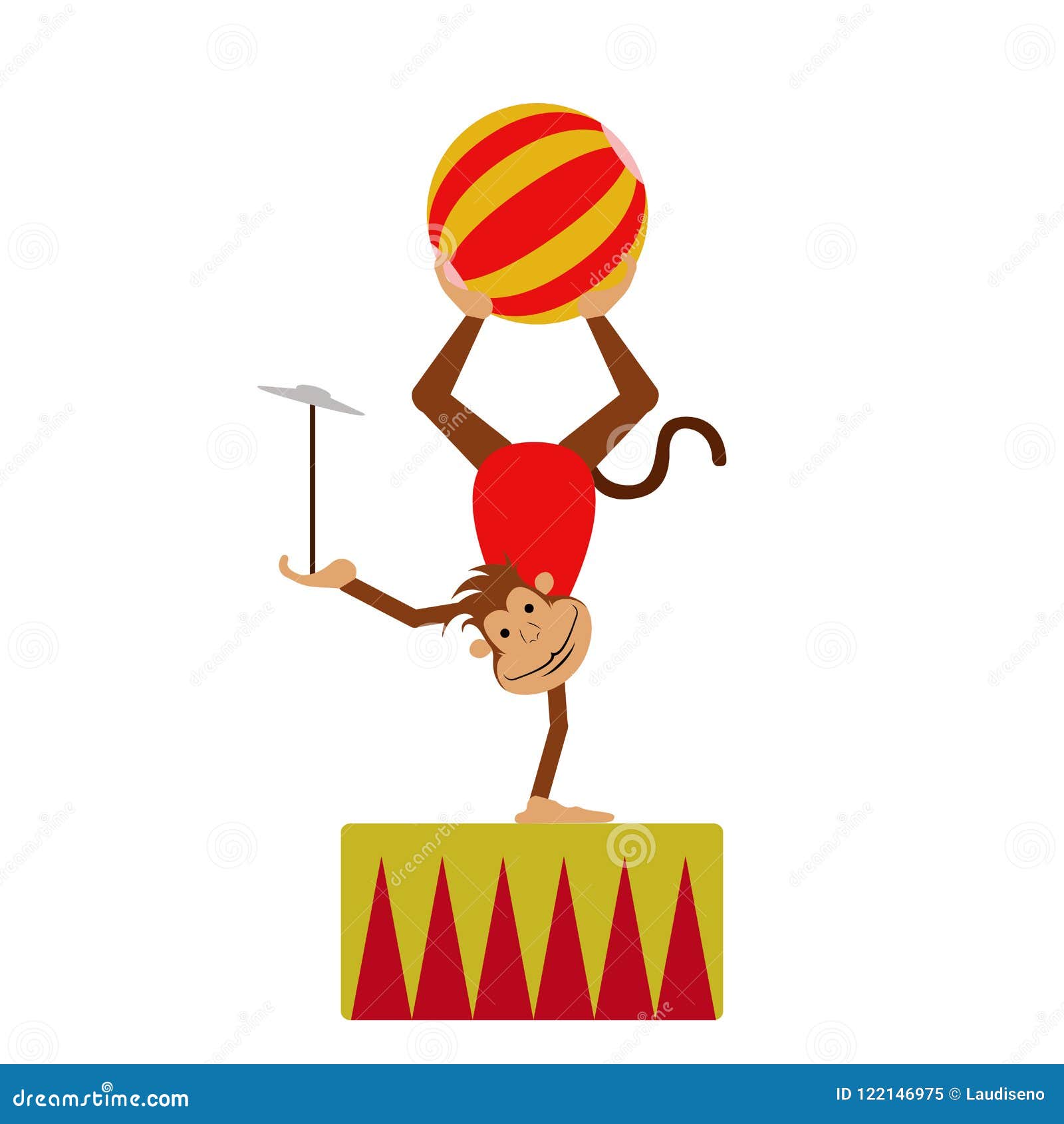 Isolated circus monkey stock vector. Illustration of carnival - 122146975