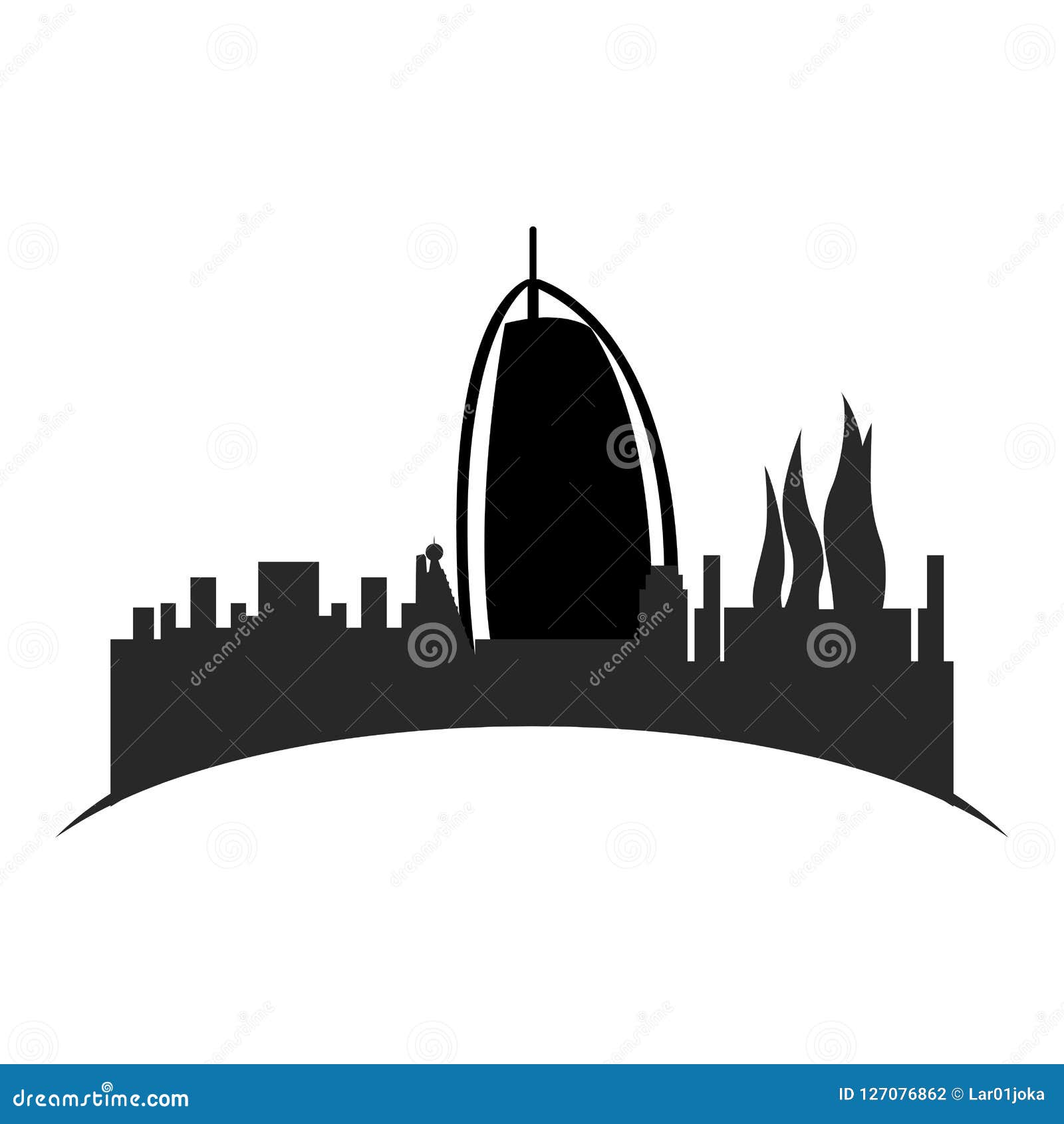 Isolated Cityscape of Dubai Stock Vector - Illustration of metropolis ... Isolated Cityscape of Dubai Stock Vector - Illustration of metropolis ...