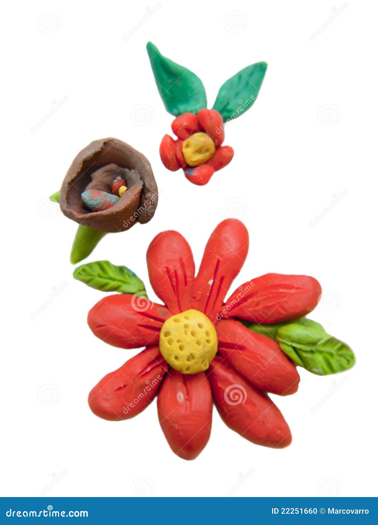 Isolated clay flowers stock photo. Image of naive, plasticine - 22251660