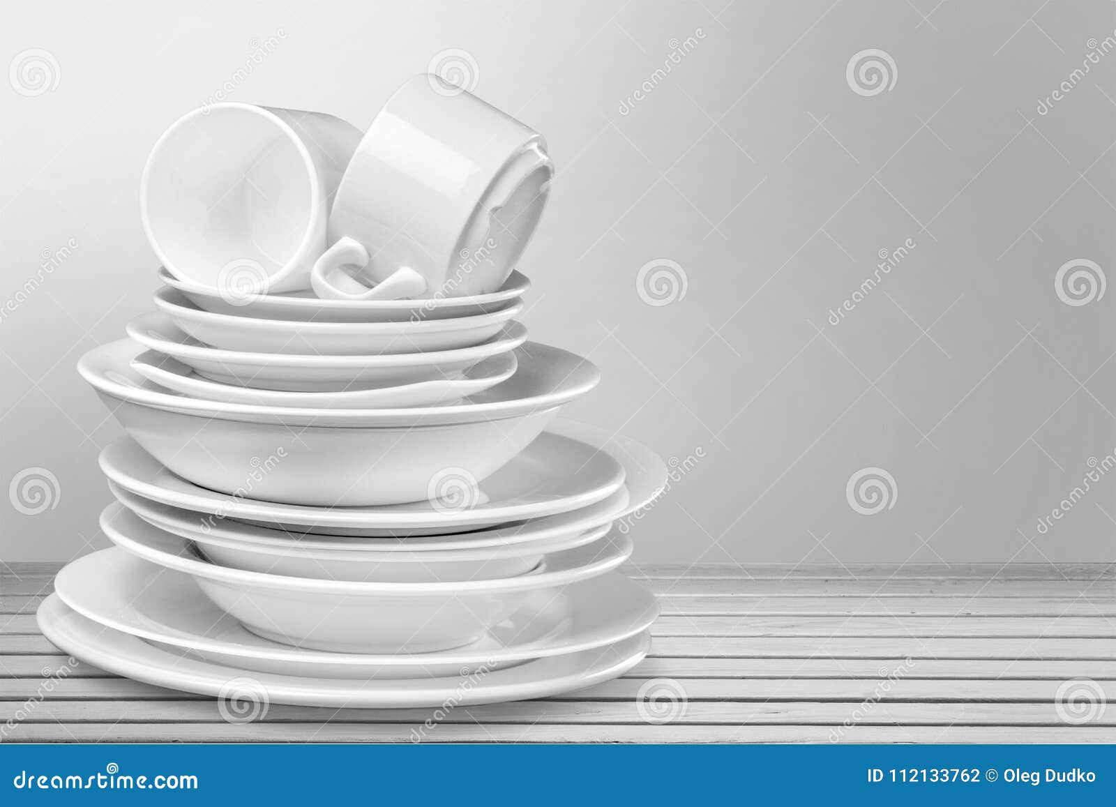 Clean Plates and Cups Isolated on Background Stock Photo - Image of ...