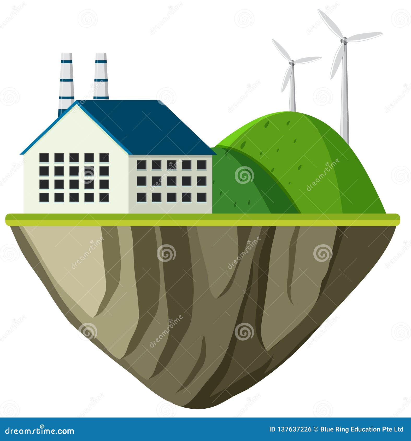 Isolated clean power plant stock vector. Illustration of recycle ...
