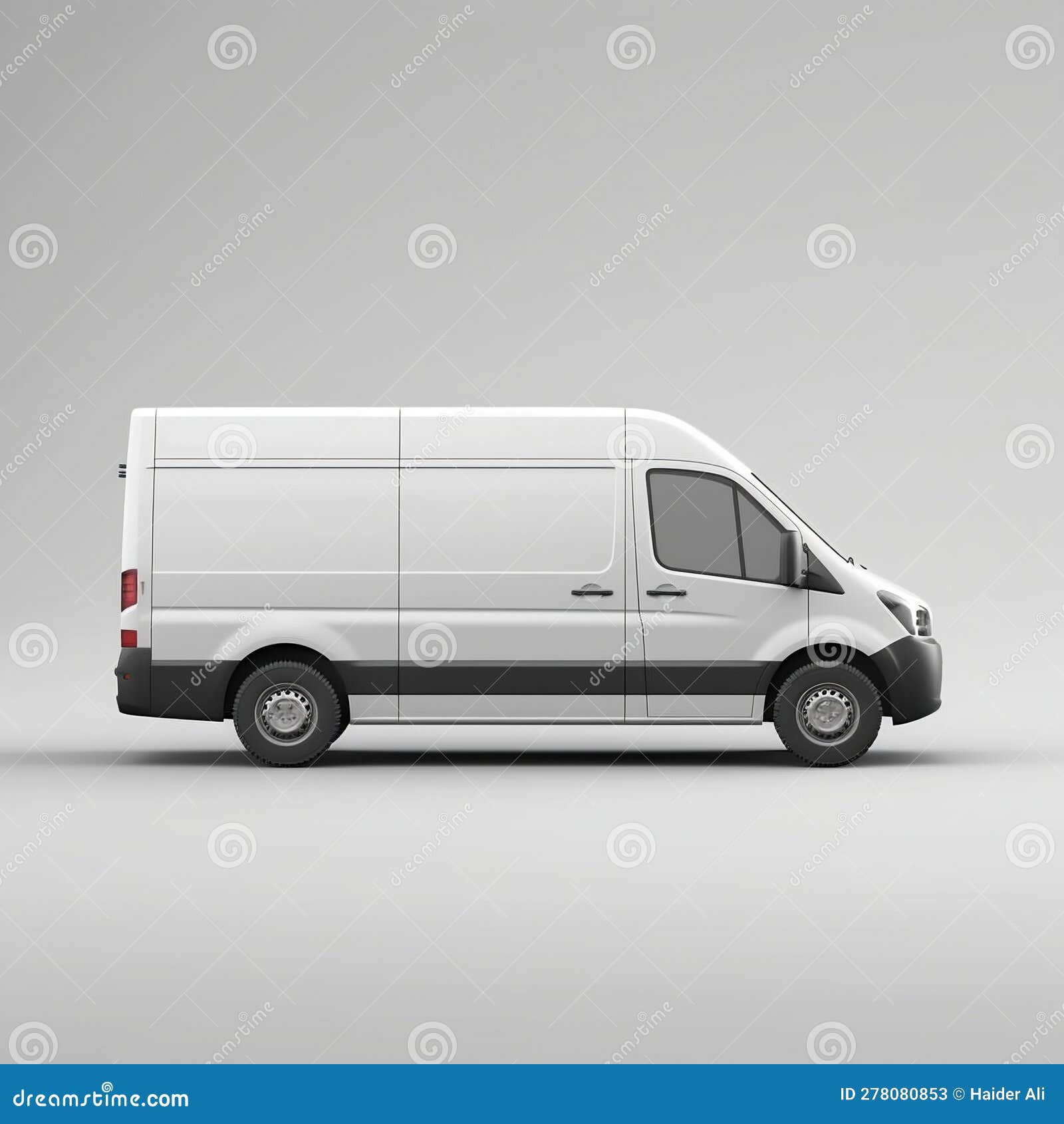 Isolated Clean White Delivery Van on Empty Background. Generative AI ...