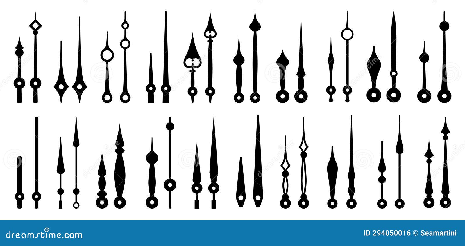 Isolated Clock Hands, Time Pointers, Watch Arrows Stock Vector ...