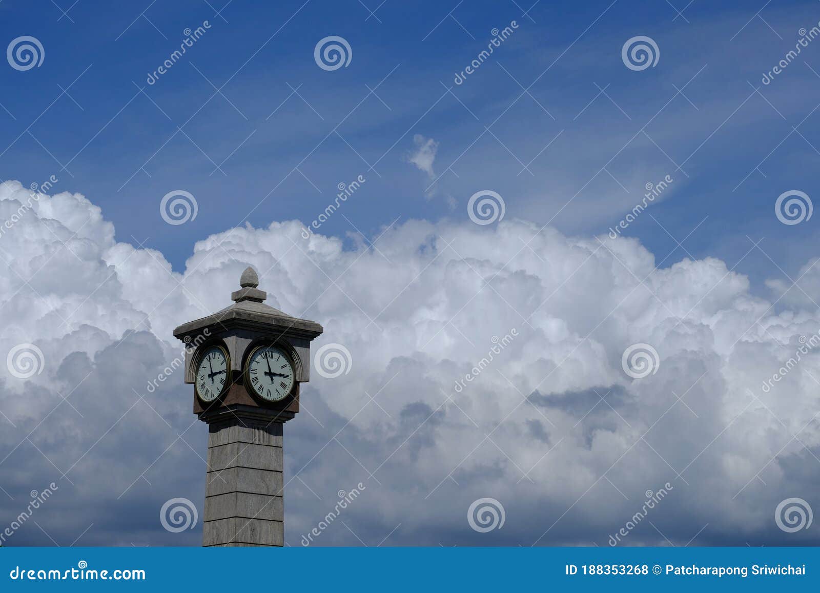 Clock tower with blue sky stock photo. Image of design - 188353268