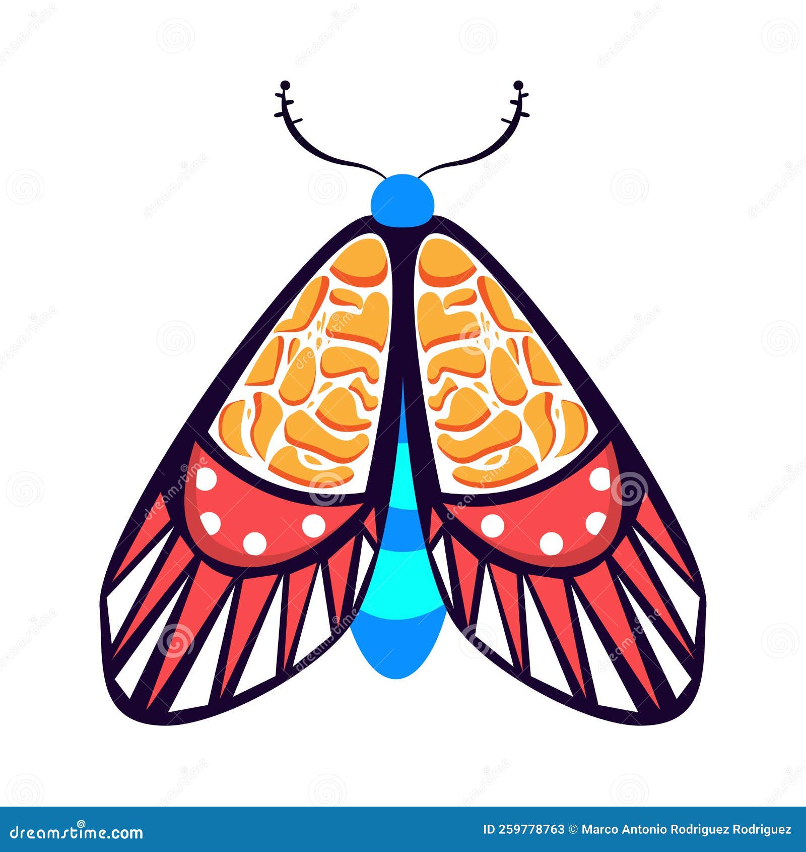 Isolated Clors Moth Vector Illustration Stock Vector - Illustration of ...