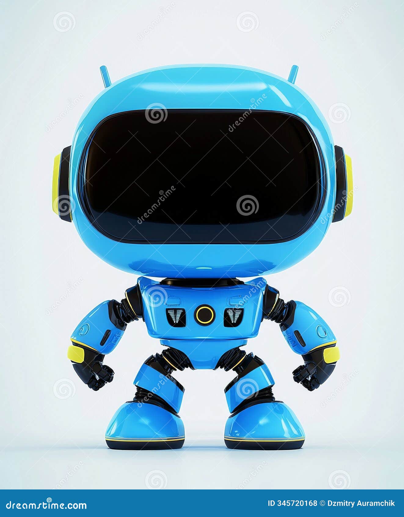 Isolated Close-up of Cute and Small AI Personal Assistant Robot Stock ...