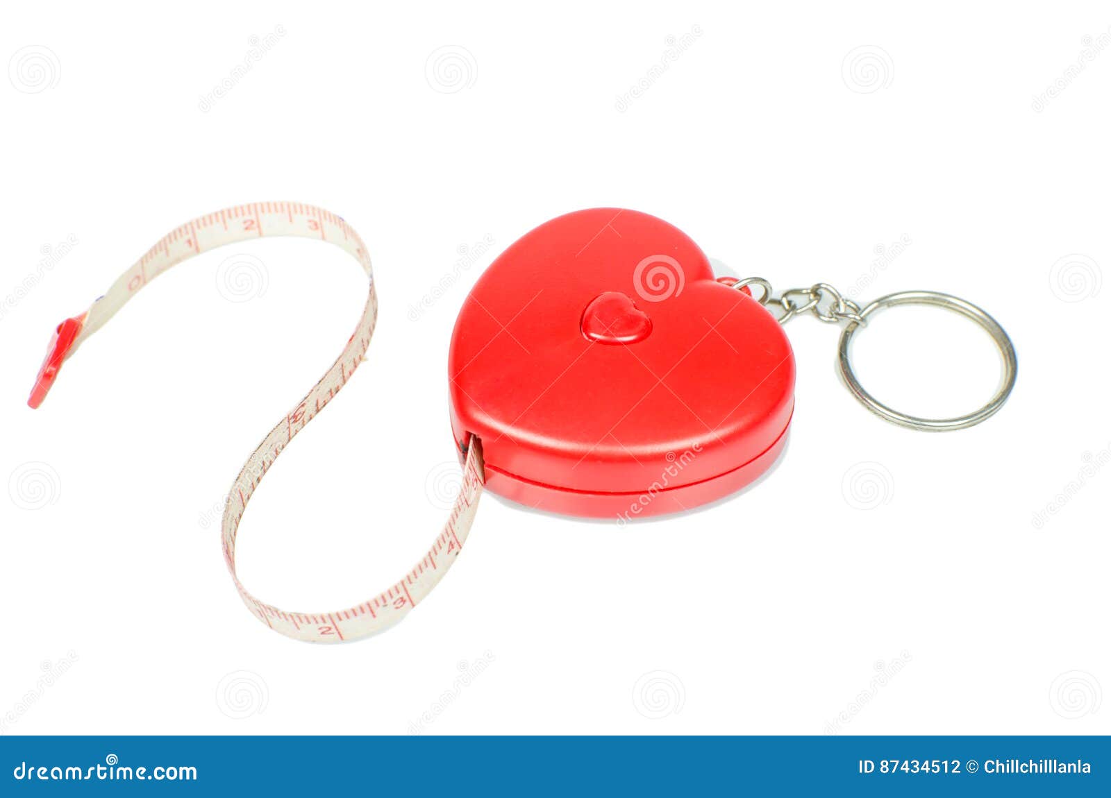 Isolated Close Up Red Heart Measuring Tape Stock Photo - Image of ...