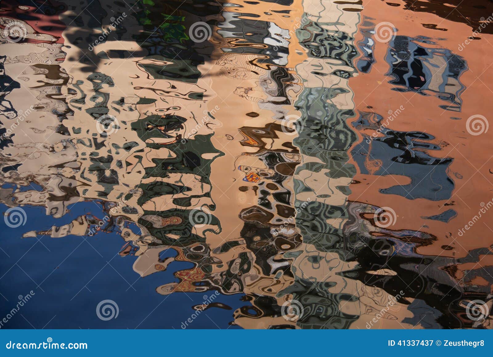 Isolated Close-up of Ripples on the Surface of the River. Reflection of ...