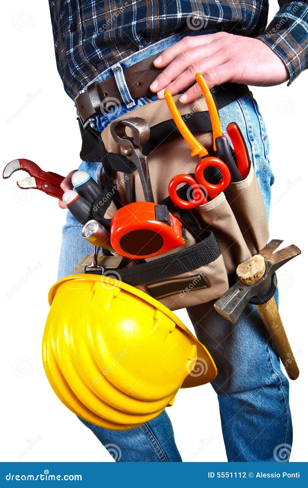 Isolated Close-up of Worker with Tools Stock Photo - Image of ...