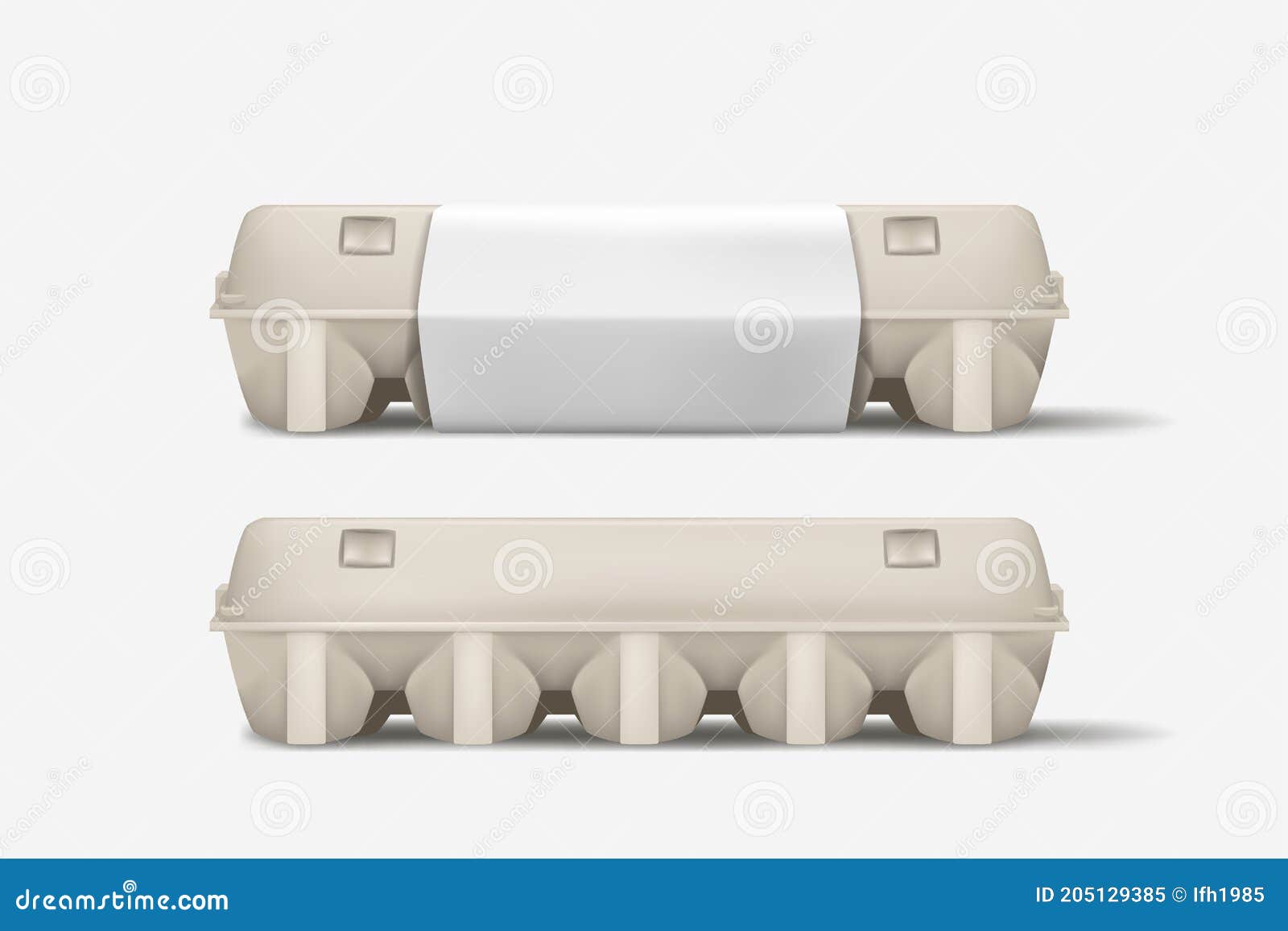 Isolated Closed Gray Eggs Box on White Stock Vector - Illustration of ...