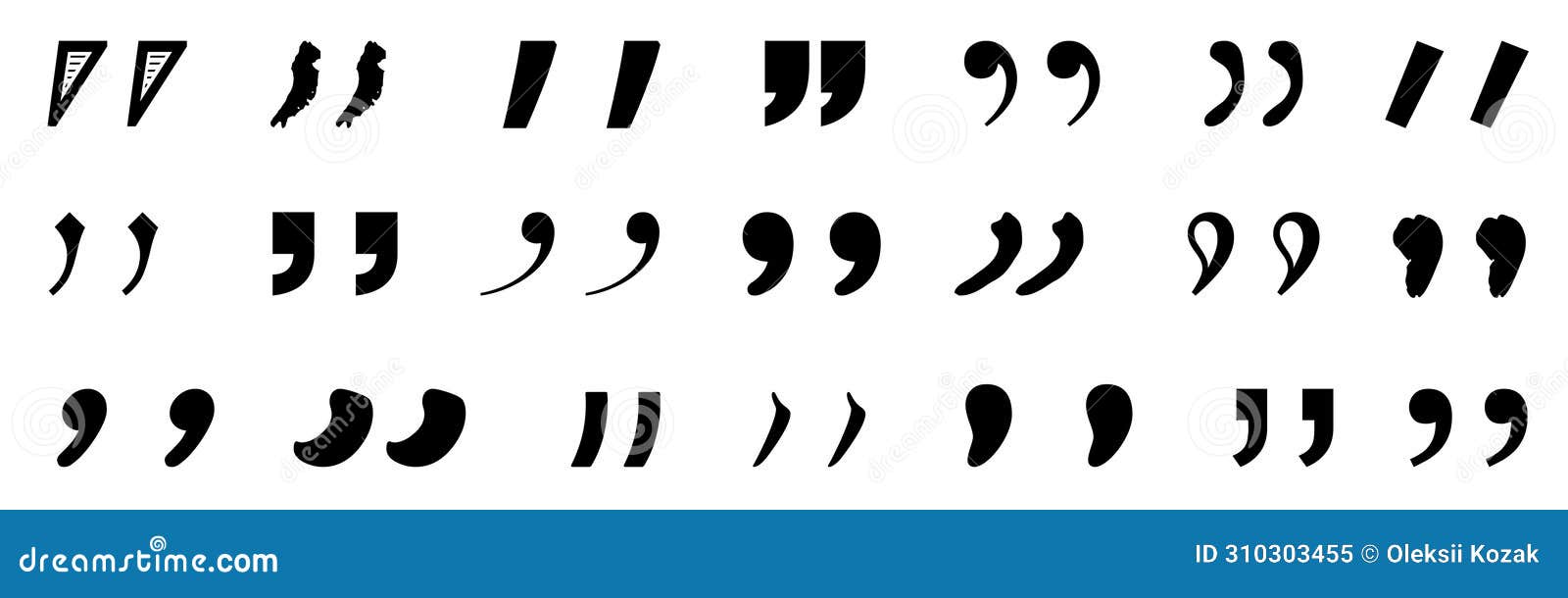 Isolated Closing Quotes on White Background. Set of Quotation Marks ...