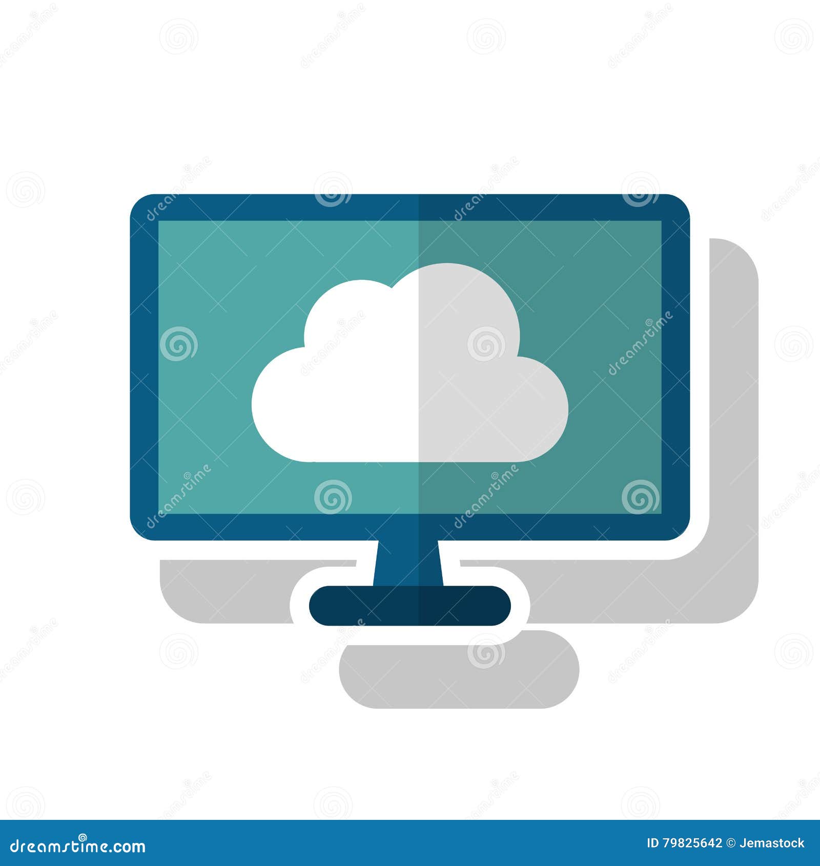 Isolated Cloud Computing Design Stock Illustration - Illustration of equipment, storage: 79825642