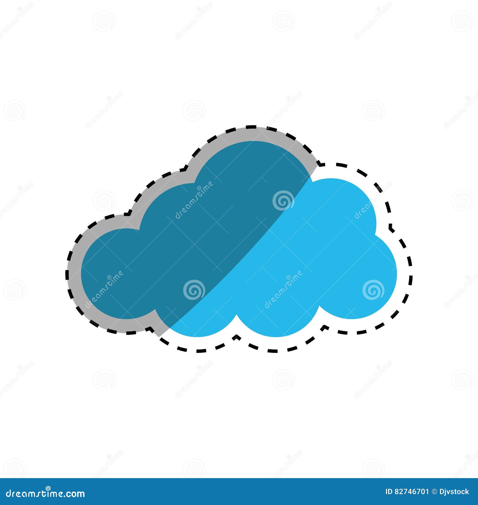 Isolated cloud symbol stock illustration. Illustration of blue - 82746701