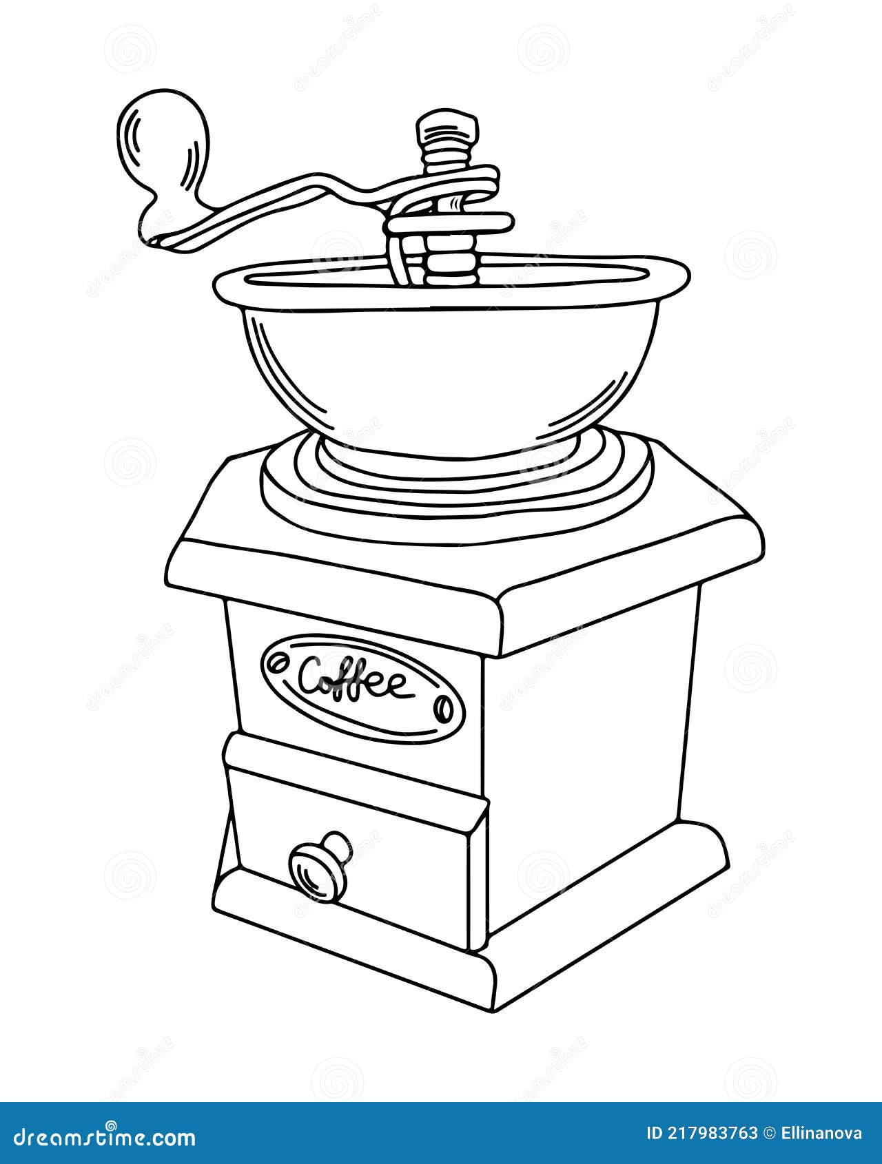Isolated Coffee Machine Vector for Coloring Book or Page Stock Vector ...