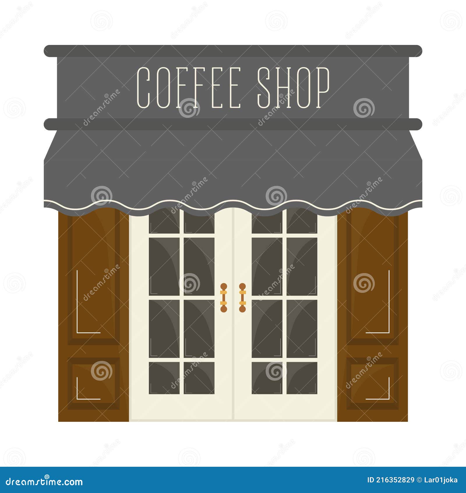 Isolated coffee shop stock vector. Illustration of window - 216352829
