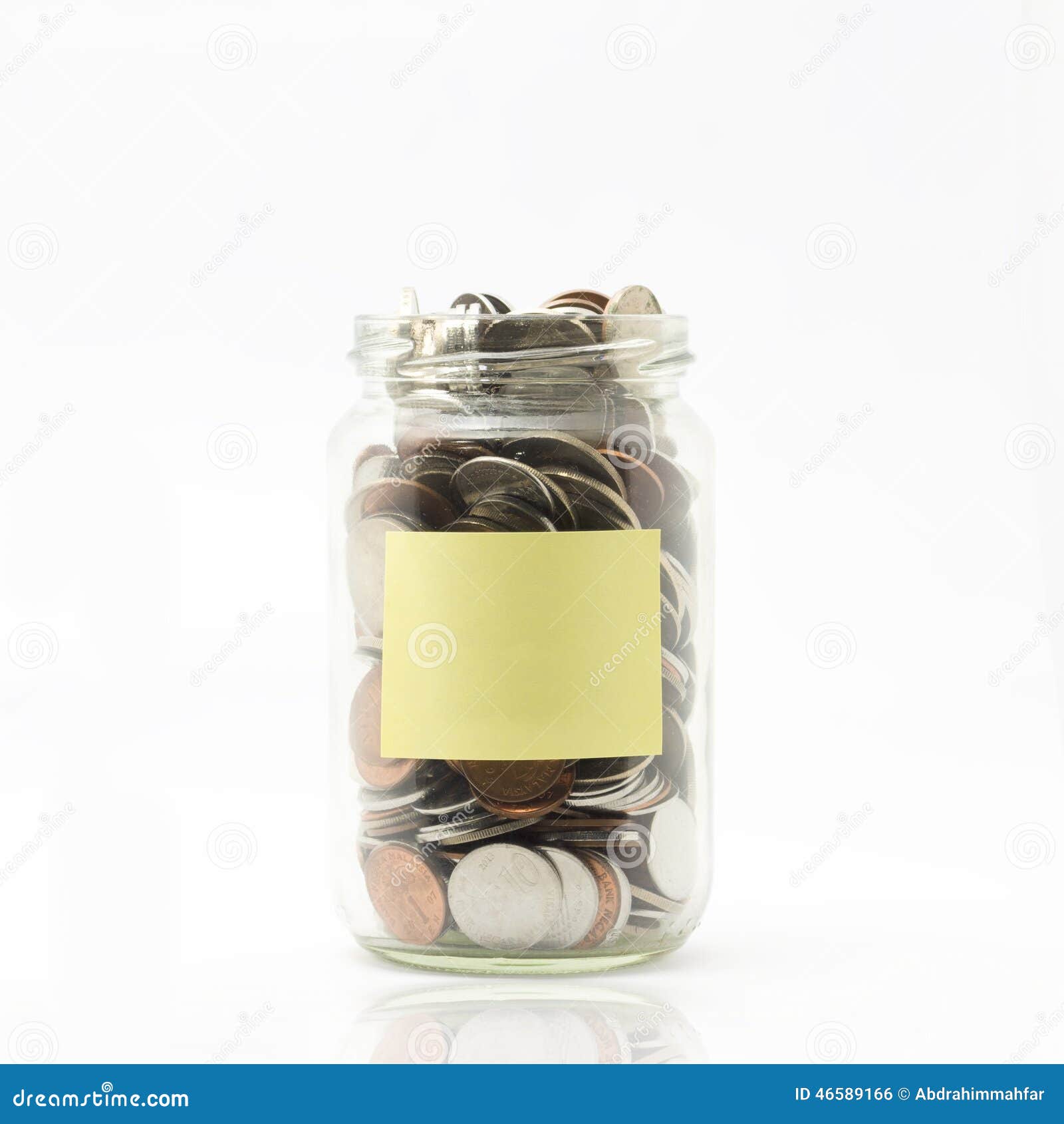 Isolated coins in jar. stock photo. Image of enter, corporate - 46589166