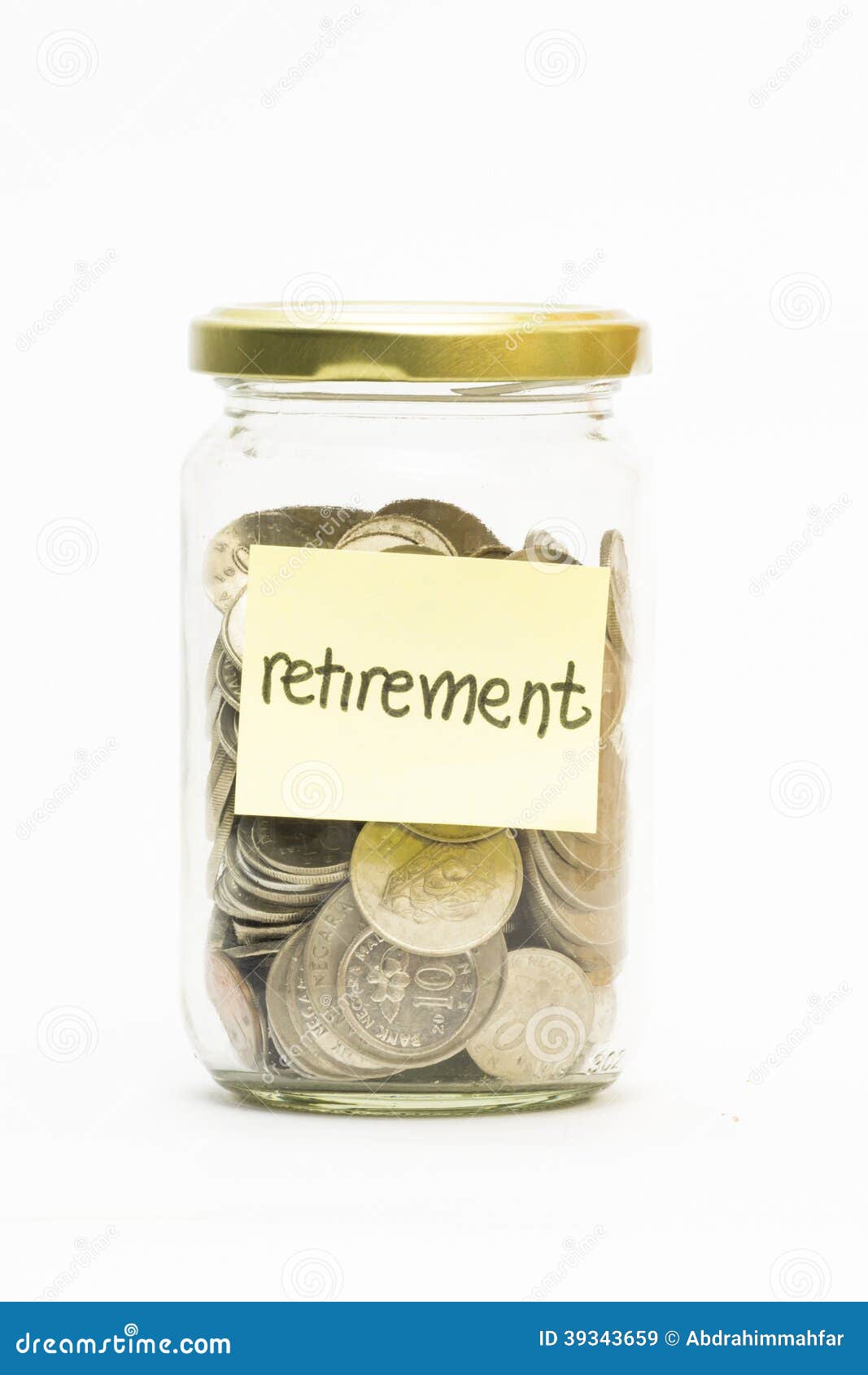 Isolated Coins in Jar with Retirement Label Stock Image - Image of ...
