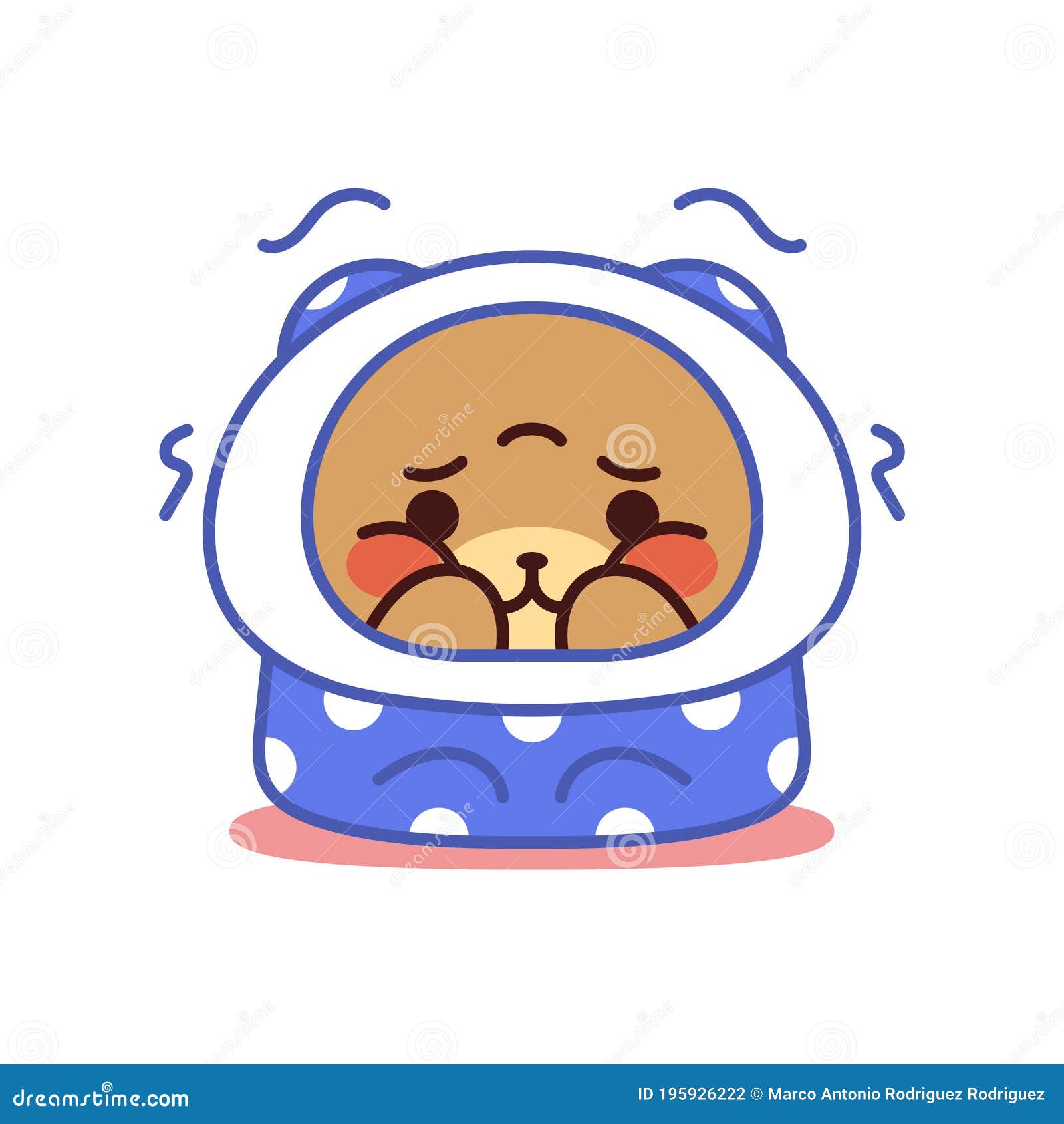 Isolated cold bear kawaii stock vector. Illustration of bear - 195926222