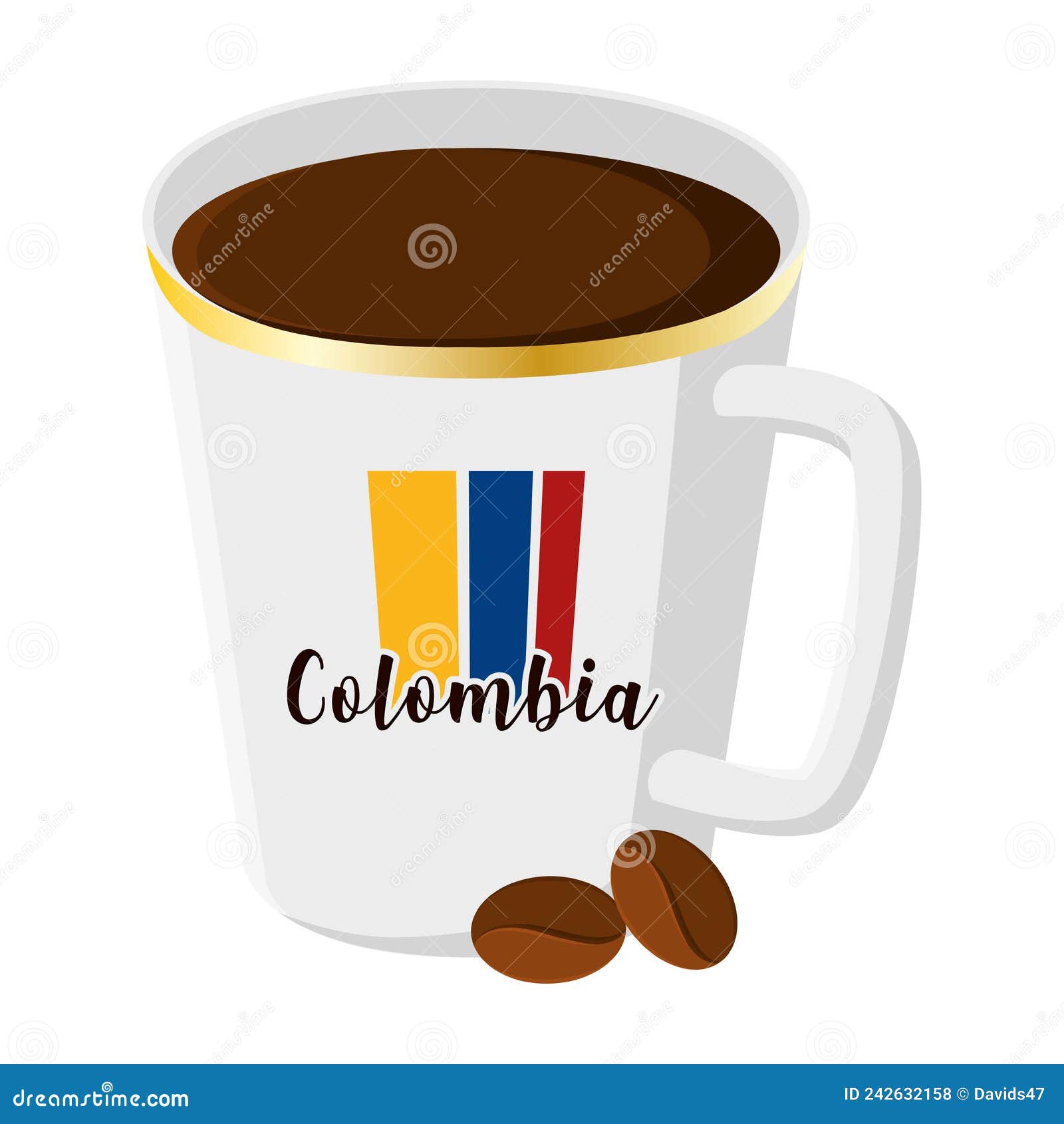 Isolated Colombian Coffee Cup Image Vector Stock Vector - Illustration ...