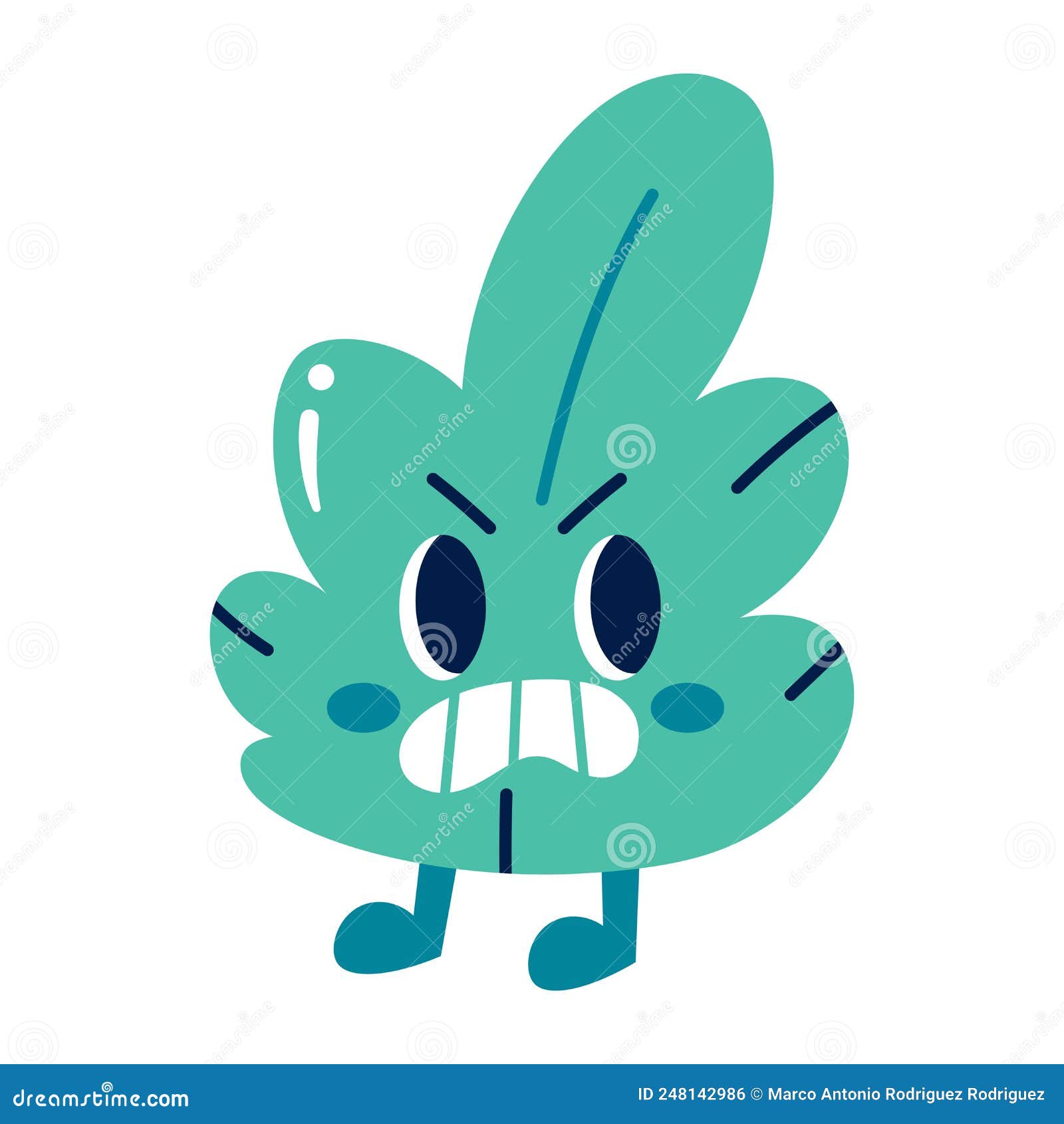 Isolated Colored Angry Natural Leaf Emote Vector Stock Vector ...