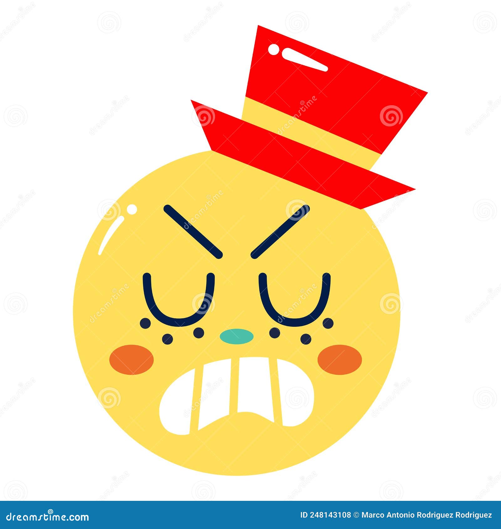 Isolated Colored Angry Yellow Round Emote Vector Stock Vector ...