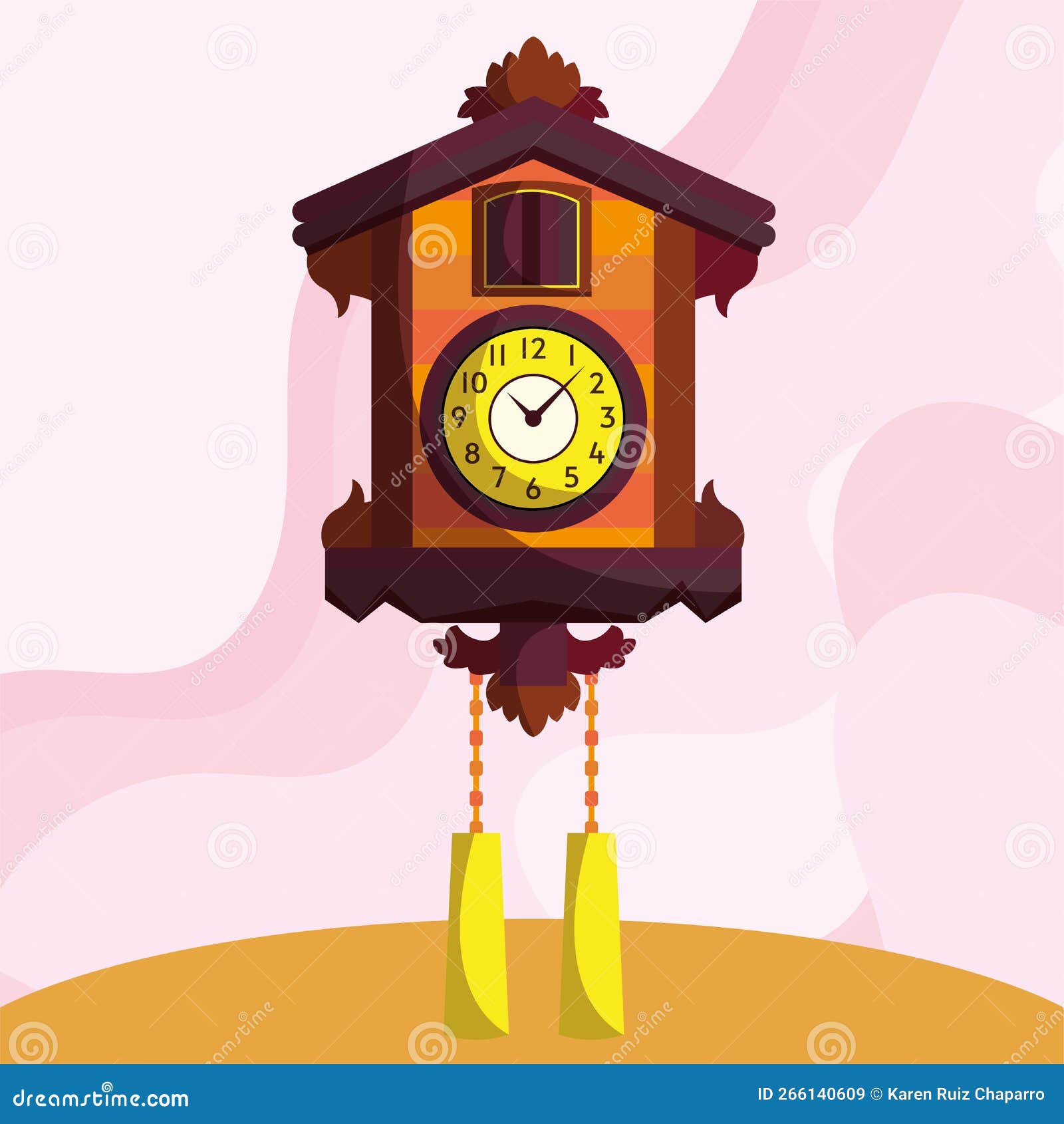 Isolated Colored Antique Wall Watch Vector Stock Vector - Illustration ...